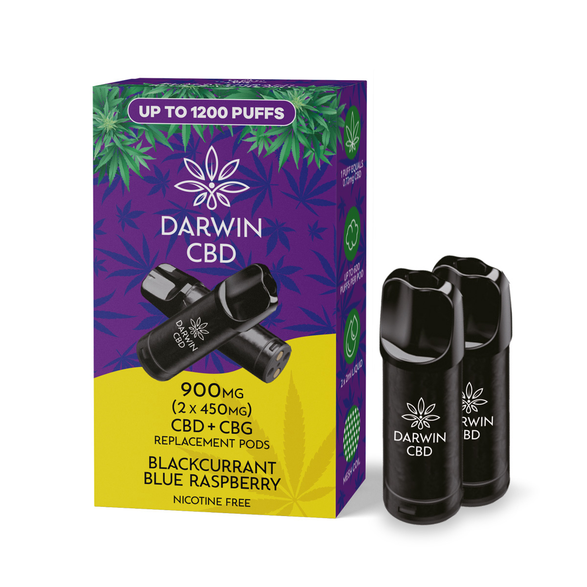Darwin Replacement Pods - 900mg (Twin Pack) - Blackcurrant Blue Raspberry